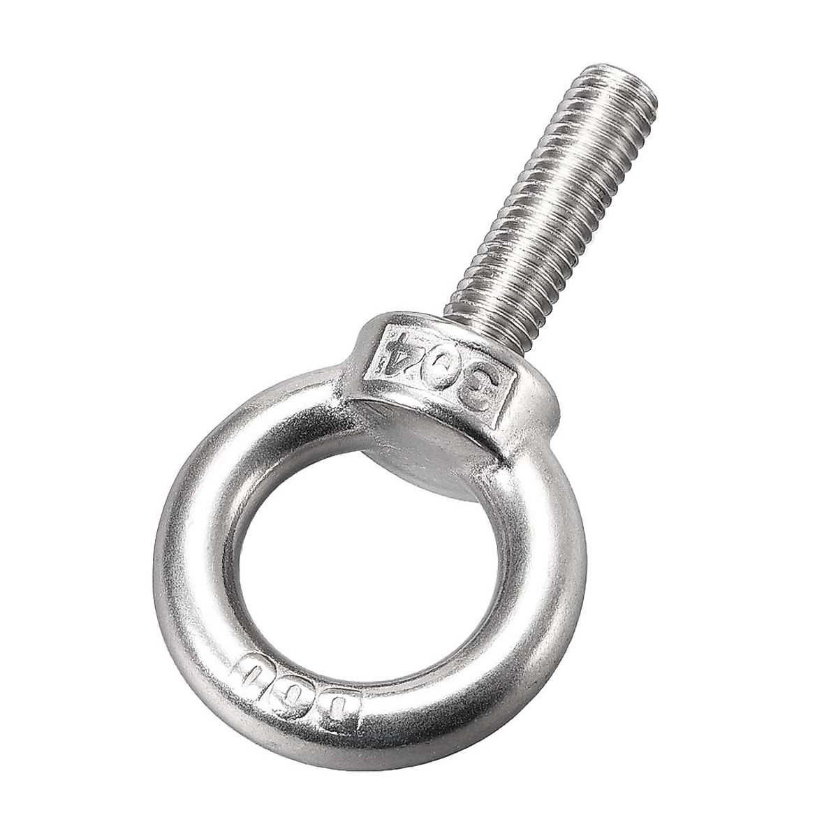 uxcell Lifting Eye Bolt M10 x 35mm Male Thread 304 Stainless Steel for Hanging, Pack of 2