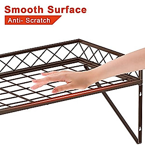 Skycarper Pot and Pan Rack Hanging Wall Mounted Organizer Multipurpose Holder with 10 Hooks, Bronze