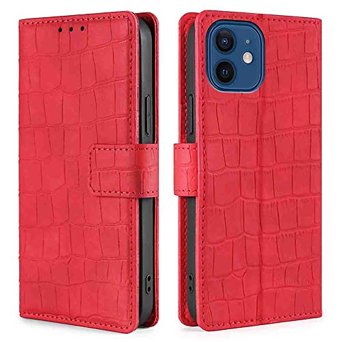 CYR-Guard Phone Cover Wallet Folio Case for Oppo REALME 7 PRO, Premium PU Leather Slim Fit Cover for REALME 7 PRO, Unique Design, Red