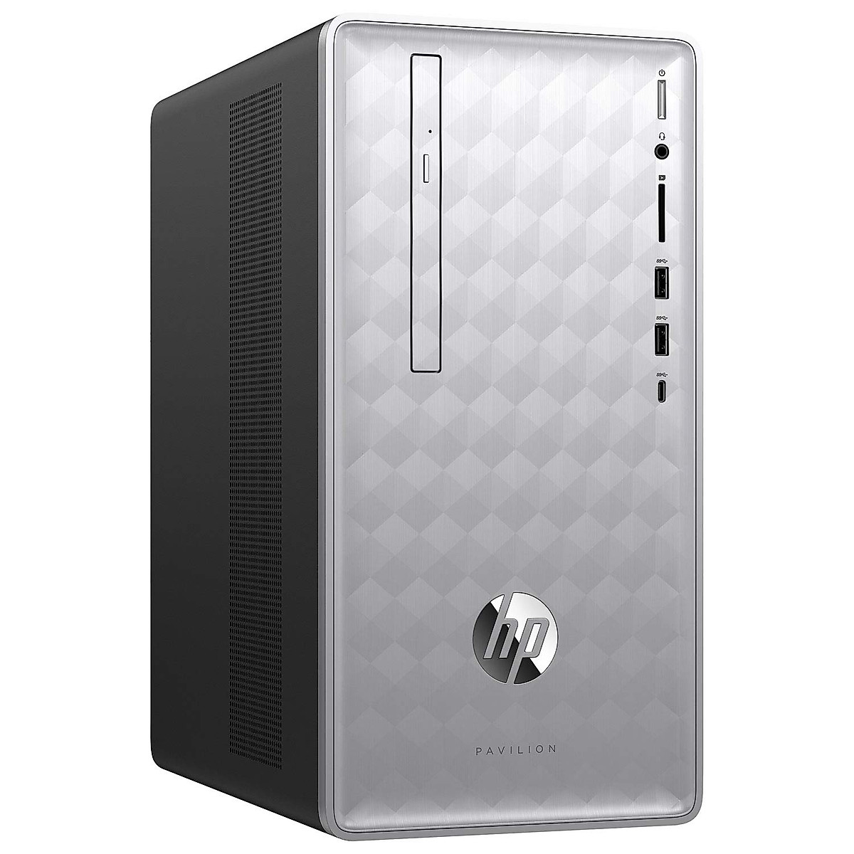 HP Pavilion 590-p0039 Desktop PC - AMD A12-9800 3.8GHz, 16GB, 1TB HDD, DVDRW, Bluetooth, USB Keyboard & Mouse, Windows 10 Home - Natural Silver (Renewed)