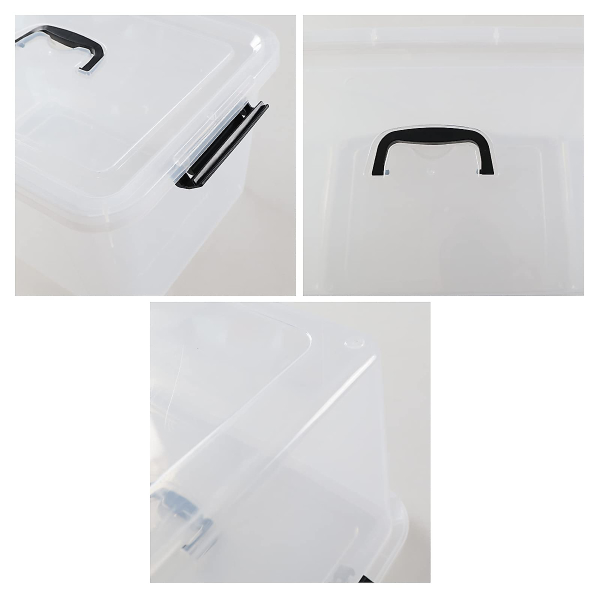 Tstorage 20-Quart Plastic Bins with Lid, Clear Plastic Boxes with Handles, 4-Pack
