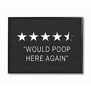 Stupell Industries Five Star Funny Word Bathroom Black and White Design Prints, Multi-Color