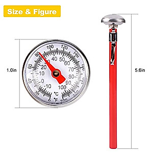 Instant Read Meat Thermometer for Grilling, Hawgiman Cooking Thermometer with 6IN Probe-Food Thermometer for Meat, Milk, Tea, Coffee, Drinks-Instant Read Thermometer