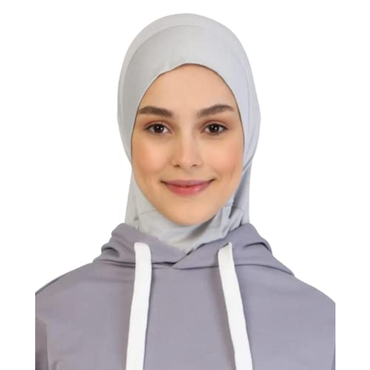 Prien Plain Ready To Wear Hijab for Women, Muslim Instant Turbans, Soft Jersey Scarf, Islamic Clothes, Long Hijabs, Abaya (Grey)