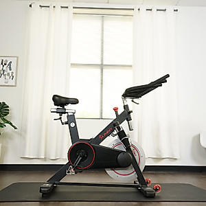 Sunny Health & Fitness Magnetic Belt Drive Indoor Cycling Bike with 44 lb Flywheel and Large Device Holder, Black, Model Number: SF-B1805