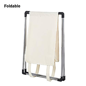 LUCKYERMORE Collapsible Laundry Basket for Dirty Clothes Household Laundry Hamper with Iron X-Frame and Oxford Hamper Bag