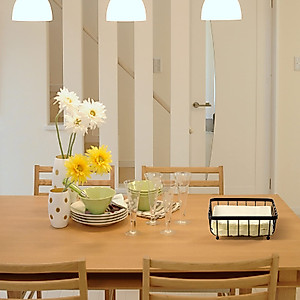 Hotop, 2 Pieces Metal Napkin Holder Metal Paper Napkin Holder Napkin Storage Holder Rack for Dining Table, Kitchen, Coffee Table, Black, approx. 7.5 x 7.5 x 3 In 19 x 19 x 7 cm