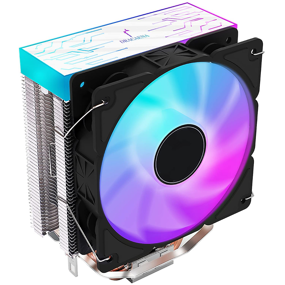 Dracaena RGB CPU Air Cooler, 120mm PWG CPU Fan,4 Heat Pipes, RGB CPU Air Cooling for Intel LGA 1700/115X/1200, AMD AM4/AM5
