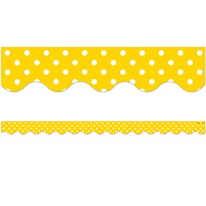 Teacher Created Resources Yellow Mini Polka Dots Border Trim, Yellow (4668)