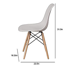 Modern Style Dining Chair, Home Kitchen Shell Lounge Plastic Chair, Mid Century Modern DSW Ergonomic Dining Chair for Living Room, Bedroom