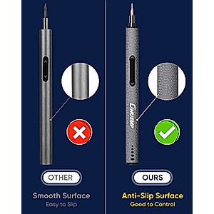 ONUEMP Mini Electric Precision Screwdriver Cordless, Anti-Slip Rechargeable Power Screwdrivers Set, with 55 Precision Bits, 3 LED Light, Magnetic Pad, Repair Tool Set for Phone Laptop Watch Computer