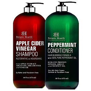 Botanic Hearth Peppermint Conditioner (16 oz) and Apple Cider Vinegar Shampoo (16 oz) Bundle