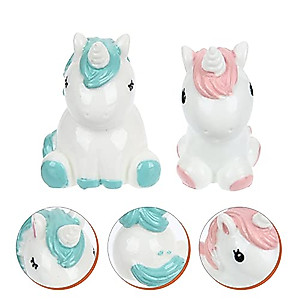 NUOBESTY Mini Unicorns Figure Animals Models Landscape Accessories Birthday Cake Unicorns Decoration Bonsai Resin Craft Stocking Stuffer Gift for Kids Girls