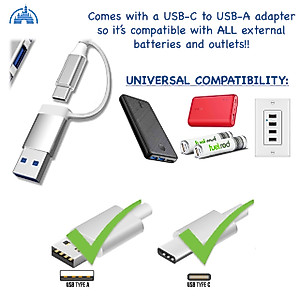 Kaizen Kreations MultiCharger for MagicBand+, MagicBand +, Magic Band Compatible with FuelRod & Other External Battery. Disneyland Accessories for Trip to Disney World Cruise (USB-A & USB-C, 1-Pack)