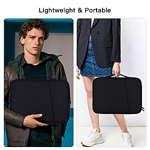 12-12.9 Inch Tablet Sleeve Bag for 12.4" Samsung Galaxy Tab S9+ Plus/S8+/S7+/S7+ Plus/S7 FE,13" iPad Air M4/iPad Pro M2 2024/Pro 12.9"/Microsoft Surface Go 2 12.4"/Pro 11 10 9 8 Carrying Case-Black