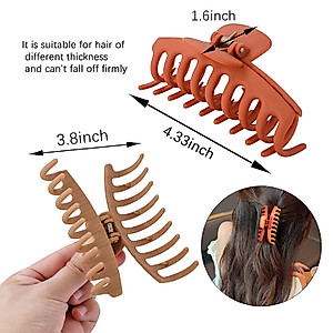 12 Pack Hair Clips for Woman Thick Hair 4in,Non-slip Matte Big Claw Clips For Thick and Thin Hair ,Large Strong Hold Hair Claw Clips For Women Hair Accessories for Women Banana Jaw Clips for Hair
