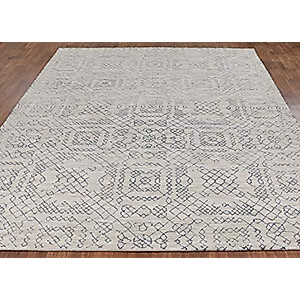 New Azulejo Natural Beige Moroccan Contemporary Handmade Tufted 100% Woollen Area Rugs & Carpet (8x10 ft - 250x300 cm)