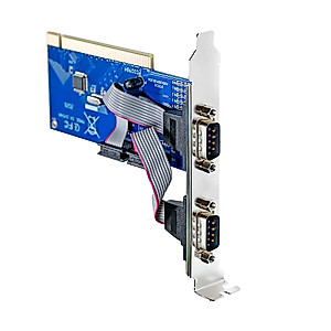 DTECH 2 Port PCI Serial Card PCI to COM Port DB9 RS232 Expansion Adapter for Desktop Computer PC Windows 10 8 7 XP Vista with 16C550 UART