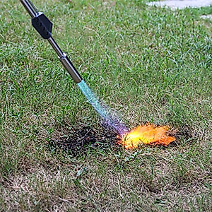 BLUEFIRE 38" Long Propane Weed Torch 50K BTU Trigger Start Self Ignition on Handle Heavy-Duty Portable Weeds Burning Garden Blowtorch Snow Melting Roof Road Repairing Campfire Starter