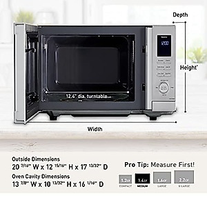 Panasonic NN-SV79MS 1.4 cu.ft Smart Inverter Works with Alexa Countertop Microwave Oven 1200Watt Power with Genius Sensor Cooking, Stainless Steel
