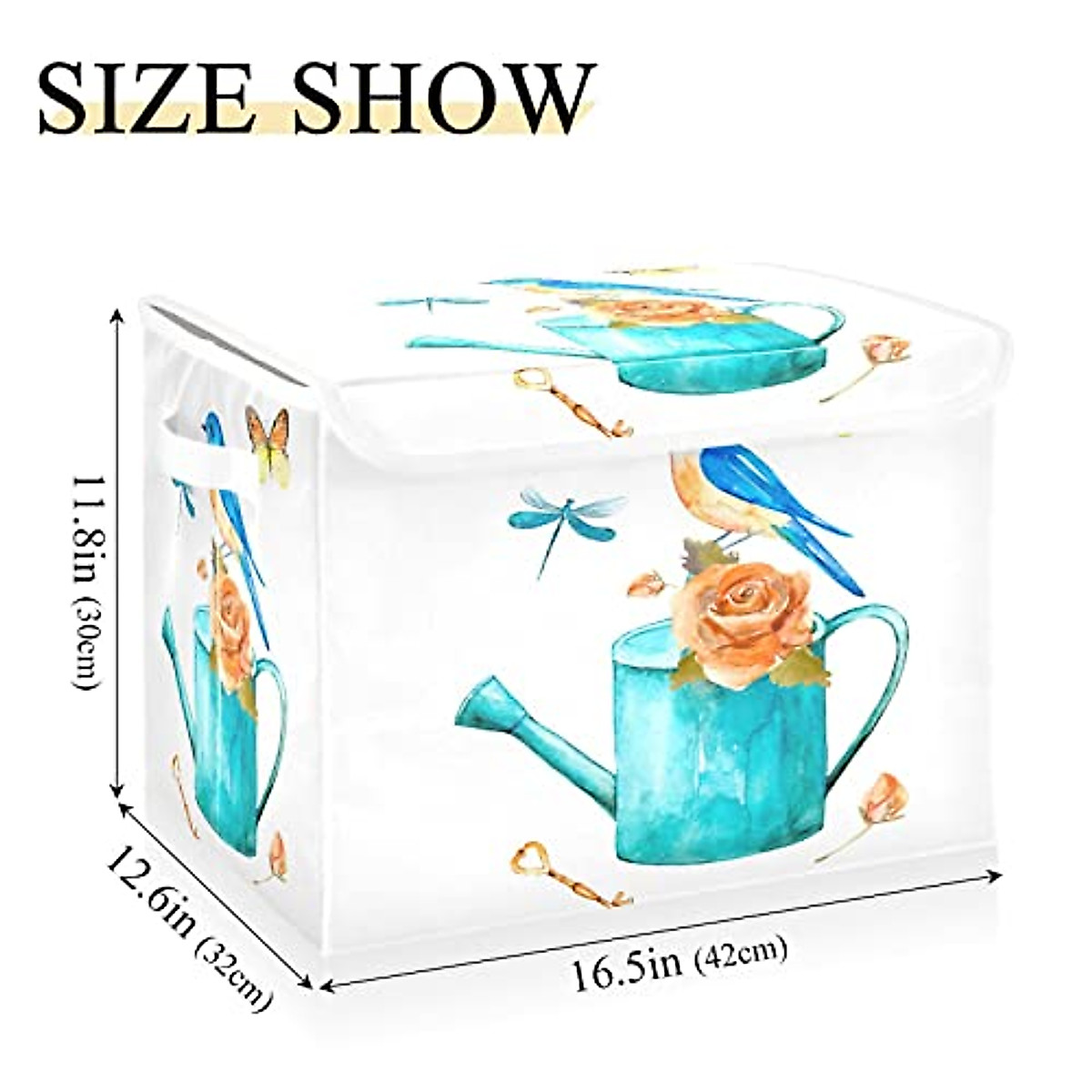 Towel Storage Bins with Lids for Home Butterfly Bird Storage Basket Large Photo Storage