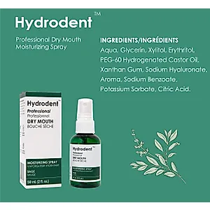 Hydrodent Professional Dry Mouth Moisturizing Spray, Sage, Natural, 2 oz
