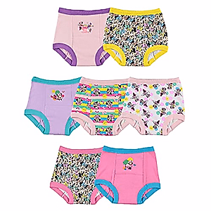 Disney Girls Minnie Mouse Pants Starter Kit With Stickers & Tracking Chart Sizes 18m, 2t, 3t, 4t Baby And Toddler Potty Training Underwear, 7-pack Training Pant, 3T US