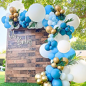 PartyWoo Blue Balloons 50 pcs 12 Inch Light Blue Balloons, Latex Balloons, Party Balloons, Helium Balloons for Baby Shower, Birthday Party Decorations, Wedding Decorations, Anniversary