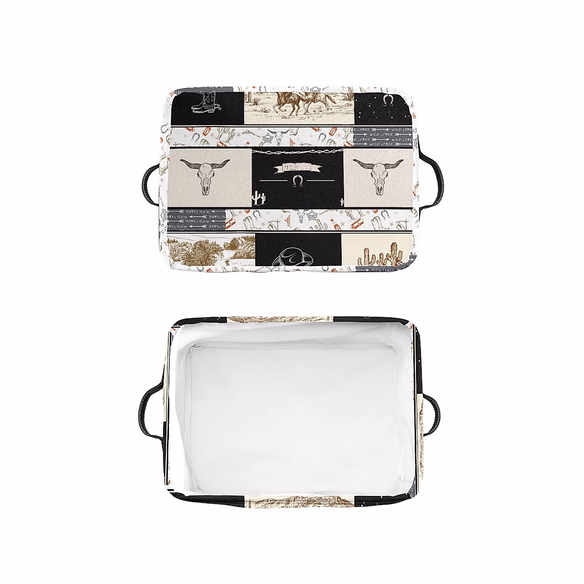 Wild Western Cowboy Retro Personalized Storage Bins Storage Baskets for Clothing, Shelf Baskets for Organizing, Closet Storage Bins for Organization