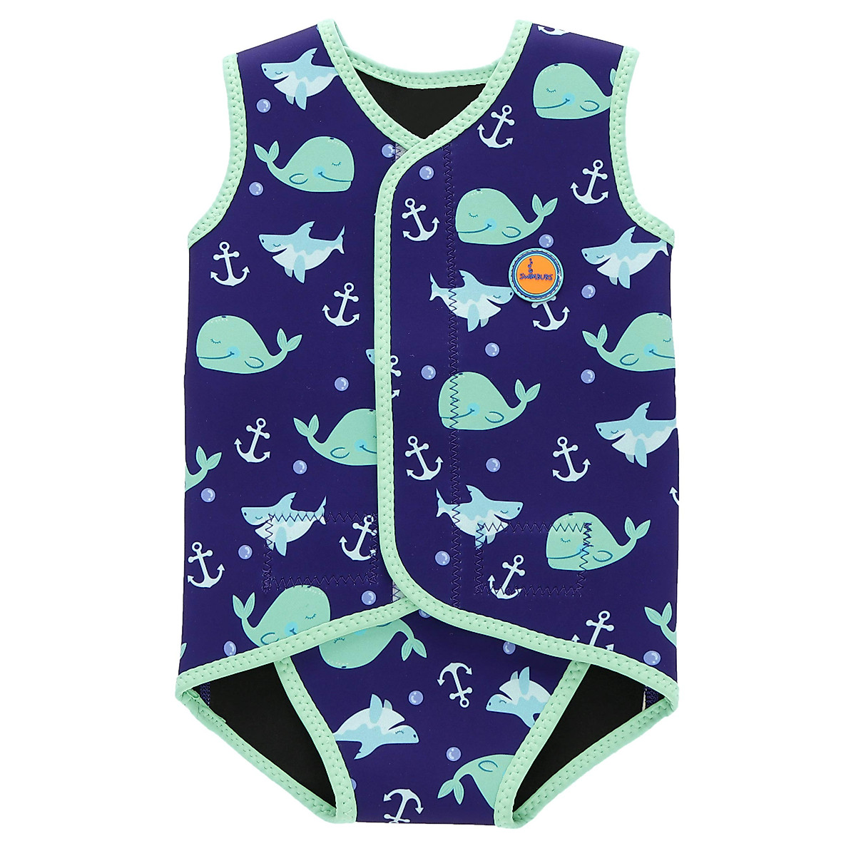 Swimbubs Baby Swimming Wrap Toddler Wetsuit Boys Warmsuit Girls UV Swimsuit (6-18 Months, Blue Whale)