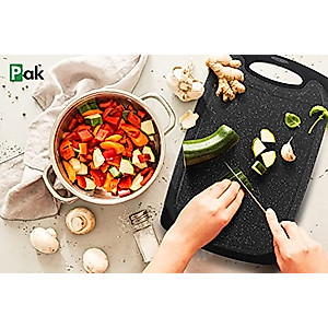Pak Cutting Boards Set, Chopping Board, Plastic Cutting Boards for Kitchen Dishwasher Safe BPA Free, Large Cutting Board, Cutting Boards for Kitchen, Meat Cutting Board, Slip Resistant, Juice Grooves