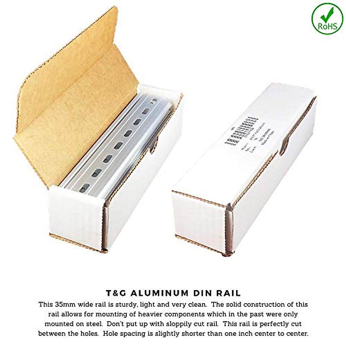 T&G 10 Pieces DIN Rail Slotted Aluminum RoHS 8" Inches Long 35mm Wide 7.5mm High