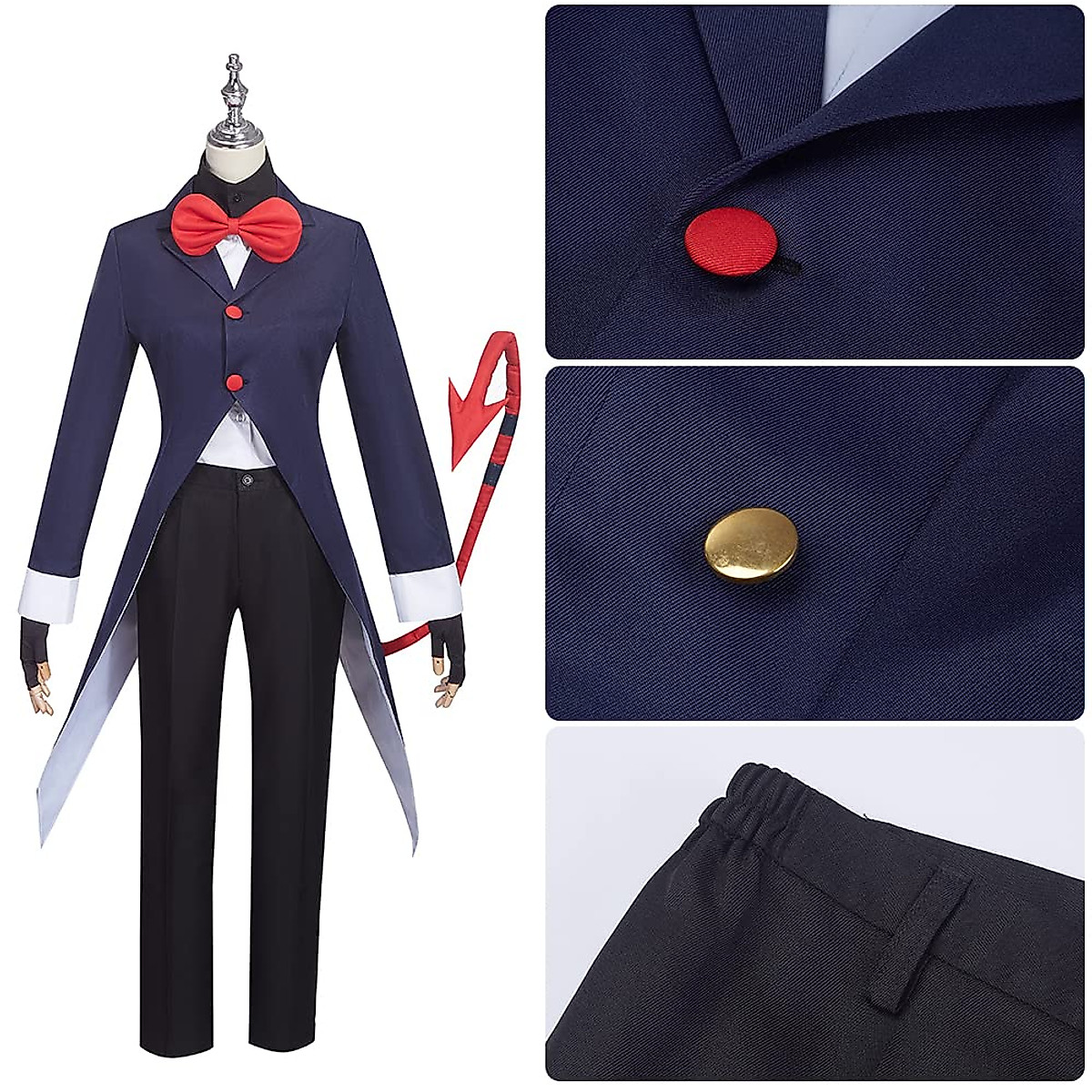 UPUPCOS Moxxie Cosplay Costume Tuxedo Uniform Jacket Pants Uniform Moxxie Suit With Tail Halloween Uniform