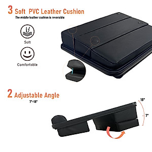 Kapogo Lap Laptop Desk, Portable Lap Desk with PVC Leather Cushion, Tablet Holder, Wrist Support, Fits up to 15.6 Inch Laptops, Lap Tray for Laptop, Writing, Home Office, Students (Medium)