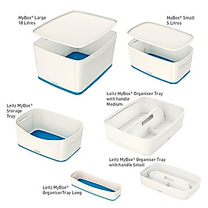 Leitz Wow, myBox, Storage Tray Klein Weiß/Blau Metallic