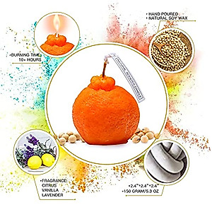 Scented Candles for Home, Cool Candles Shaped Candles Novelty Candle for Wedding Holiday Birthday Party Decor, Aesthetic Candles for Women with Flower Fragrance (Small Orange) Christmas Gifts
