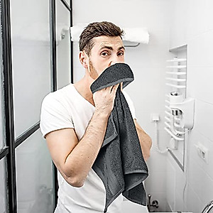 Utopia Towels 6 Piece Premium Hand Towels Set, (16 x 28 inches) 100% Ring Spun Cotton, Lightweight and Highly Absorbent Towels for Bathroom, Travel, Camp, Hotel, and Spa (Grey)