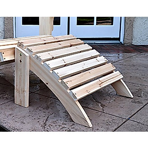 Shine Company Classic Wood Adirondack Chair Ottoman, Natural