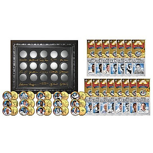 BASEBALL LEGENDS 15-Coin Set 24K Gold Plated State Quarters w/Display SUPER SALE