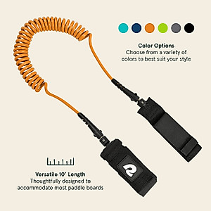 Retrospec Weekender 10' Paddle Board Safety Leash, Coiled for Stand Up Paddleboards