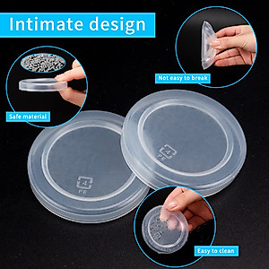 20 Pcs Yogurt Jar Lids Set 2.68Inch Clear Plastic Lids Yogurt Jars Food Storage Replacement Lids Covers for Milk Coffee Cookie Supplies