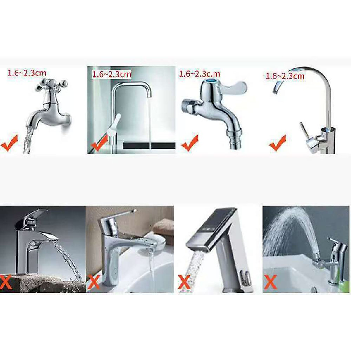 4every 360°Rotating Faucet Nozzle Water Filter 3PCS Filter Sprayer Faucet Water Saving Device Pressurized Shower Faucet Accessories Household Kitchen Faucet Filter Silicone Mouth Long Service Life