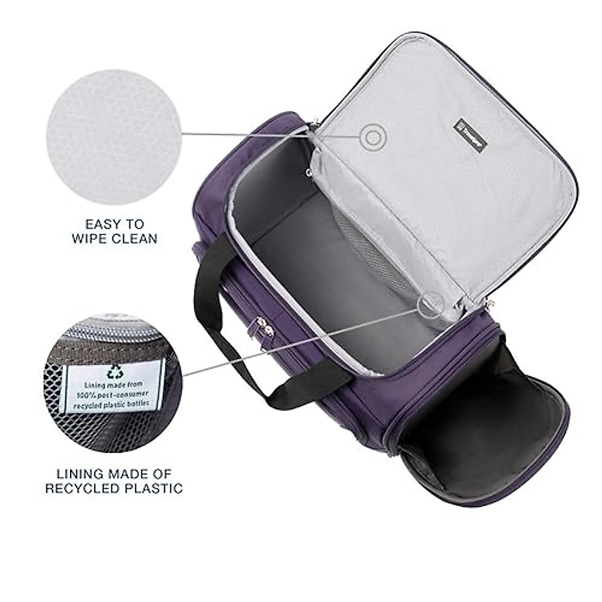 Travelpro Maxlite 5 Softside Lightweight Underseat Carry-On Travel Tote, Overnight Weekender Bag, Men and Women, Imperial Purple, 18-Inch