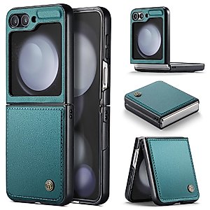Taneny for Samsung Galaxy Z Flip 5 Case, Slim PU Leather Shockproof Protection Anti-Scratch Phone Cover Case for Samsung Galaxy Z Flip 5 5G 2023 (Teal)