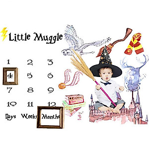 Angmart Baby First Year Milestone Blanket Boy Girl Painting Photography Backdrop Photo Prop Newborn Infant for New Mom