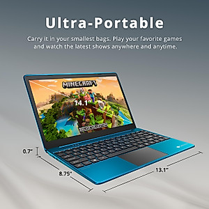 Gateway Ultra Slim Laptop, 14.1" IPS FHD Display, Intel i5-1135G7, 16GB RAM, 2TB SSD, Intel Iris Xe Graphics, 1.0 MP Camera, Fingerprint Scanner, Bluetooth, Blue, Win 10, 32GB Hotface USB Card