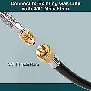 GASPRO 18FT Propane Hose Extension with 3/8" Female Flare on Both Ends and 6FT Propane Hose with Regulator for Gas Grill, Outdoor Heater, Camping Stove, Fire Pit, and More