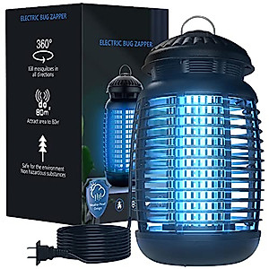 Bug Zapper for Indoor and Outdoor, 4200V Electric Mosquito Zapper, High Powered Waterproof Fly Zappers Mosquito Traps Outdoor, Fly Control for Home, Kitchen, Backyard, Camping