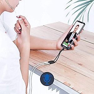 USB C Headphone and Charger Adapter,Audio Charge & Music Type C Splitter Audio and Charging Adapter Support Fast Charging,Call,Music, Compatible for Google Pixel/Huawei/Samsung