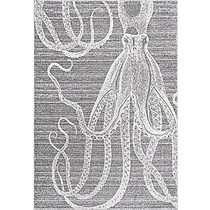 nuLOOM Thomas Paul Octopus Area Rug, 4' x 6', Grey